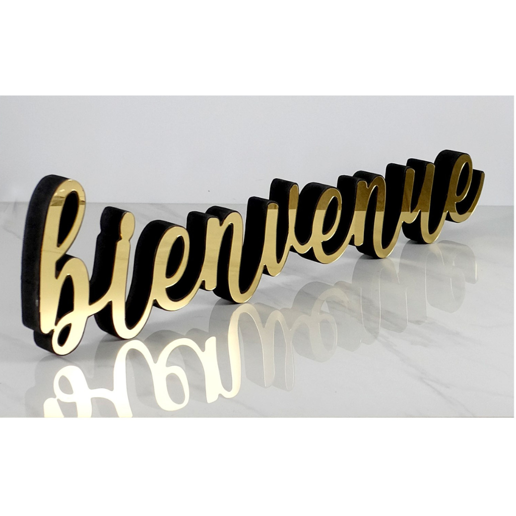 BIENVENUE SIGNE DE TABLE OR – Boutique Shaman